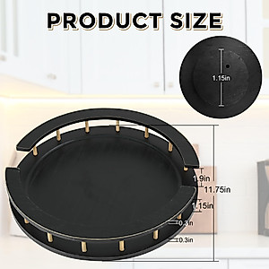 Lazy Susan Turntable for Cabinet, Wood Lazy Susan Organizer for Table, Large Rotating Vanity Tray for Countertop, 360 Turntable Lazy Susan for Pantry Kitchen Bathroom Countertop, 12.5 Inch,White