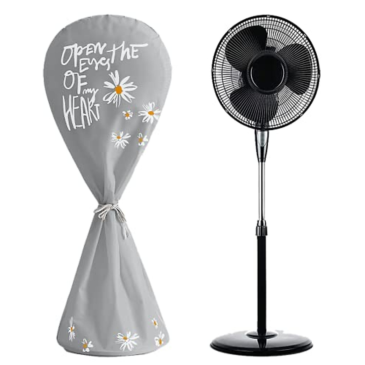 Alqpopg Fan Cover Dust Washable Floor Fans Cover Heavy Duty Standing Round Dustproof Covers Waterproof Protector for Indoor Outdoor Household Gray