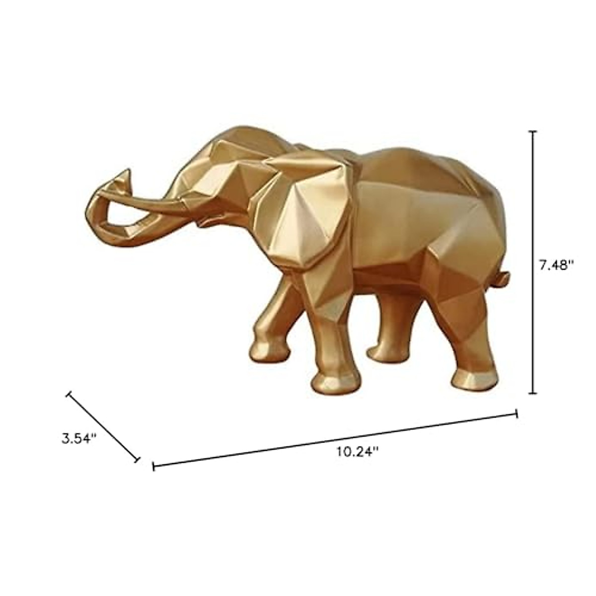 Elephant Statue Abstract Elephant Figurine Art Sculpture Animals Elephant Ornaments for Home Bedroom Living Room Garden Office - Gold