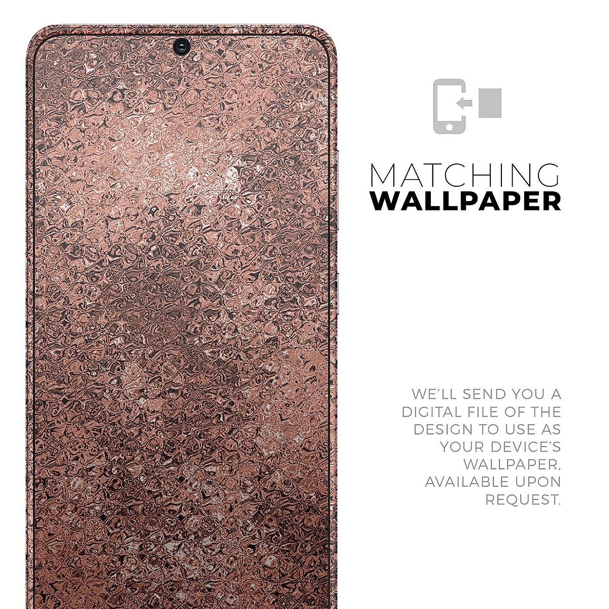 DesignSkinz Rose Gold Liquid Abstract Protective Vinyl Decal Wrap Skin Cover Compatible with The Samsung Galaxy S20 (Screen Trim & Back Glass Skin)