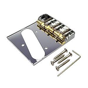 Telecaster Chrome Bridge w/Compensated Brass Saddles & Cut-Down Sides for Fender Tele Guitar