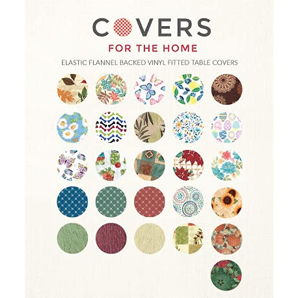 LAMINET Elastic Fitted Table Cover - Medallion - Large Round - Fits Tables up to 45-56” Diameter