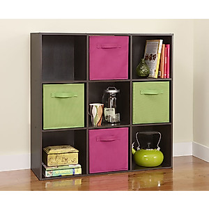 ClosetMaid 9 Cube Laminated Wood Stackable Open Bookcase Display Shelf Organizer for Household, Living Rooms, and Studies, Espresso