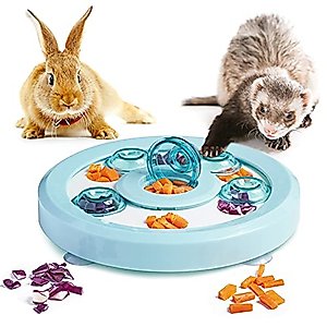 Antidious Interactive Pet Treat Game Rabbit Toys,Ferrets Toys, Slow Feeder Function Benefit for Digestion, Keep pet's Mind Active and Alert,Blue