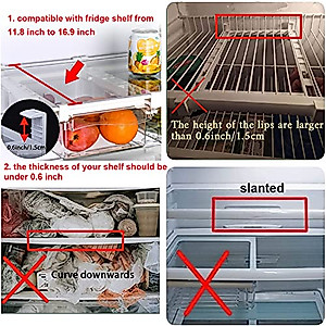 LALASTAR Small Fridge Drawer Organizer, Mini Refrigerator Drawers Storage Box, Pull Out Refrigerator Storage Drawers for Food, Drinks, Fit for Fridge Shelf Under 0.6" (4-grid) Dividers Are Removable