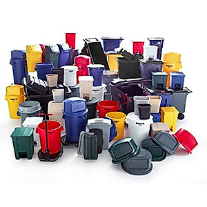 Rubbermaid Commercial Products BRUTE Heavy-Duty Trash/Garbage Can Lid, Black, Compatible with 55-Gallon BRUTE Container, Pack of 3