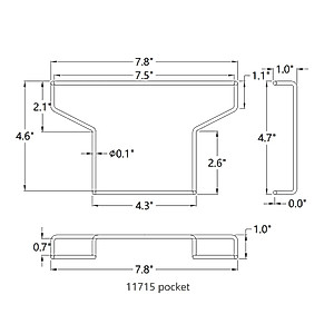 FixtureDisplays® Wall Mount Greeting Card Post Card Display Wire Rack Black Horizontal Landscape 7x5" Cards Pocket 7.8" Wide 6 Pockets 11715-NF