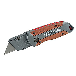 CRAFTSMAN Utility Knife, Folding Wood Handle, 1 Blade (CMHT10584)