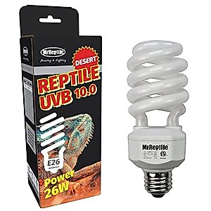MRREPTILE UVB Reptile Light 10.0, Ideal for Desert Reptiles, Bearded Dragon UVB Light 26W