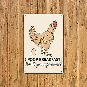 Chicken Coops Signs Chicken Signs Breakfast Funny Design Metal Signs Chicken Decor Farm Sign 8 X 12 Inches