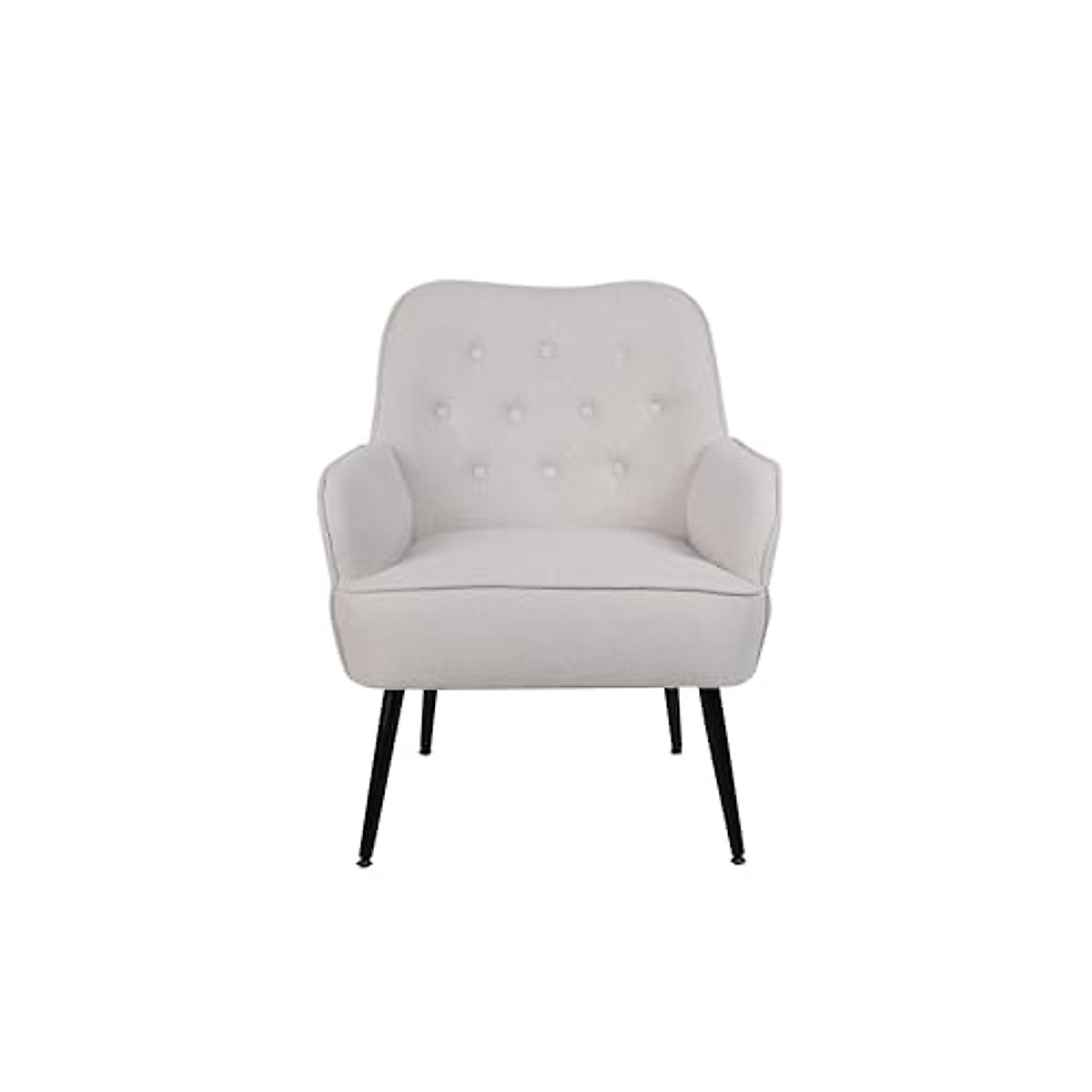 Chair for Living Room Beige, Chairs for Bedrooms Accent Seating Armchair Linen Comfy Modern Home Furniture 28.70" L X 25.20" W X 30.70" H