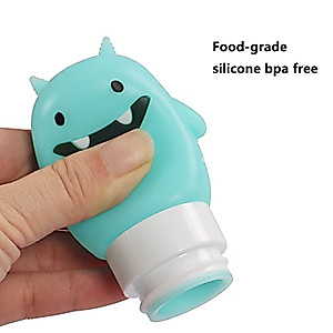 Ksooly 2oz. Squeeze Salad Dressing Bottles with Cleaning Brush | Small Salad Dressing Container to Go | Portable Sauce Bottle Condiment Bottles | 4 Pack, Food-grade Silicone, BPA Free