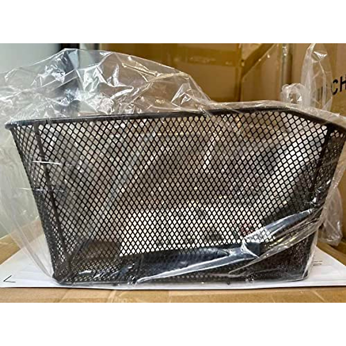 ANZOME Rear Bike Basket - Heavy-Duty Iron Wire Bicycle Cargo Rack with Reflective Waterproof Cover