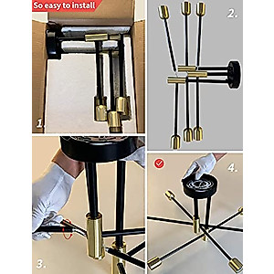 Biewalk Sputnik Chandelier Mid Century Modern Nordic Pendant Lighting 6 Lights Ceiling Light Fixture Black Light for Living Room, Kitchen, Bedroom, Dining Room, ETL Certification