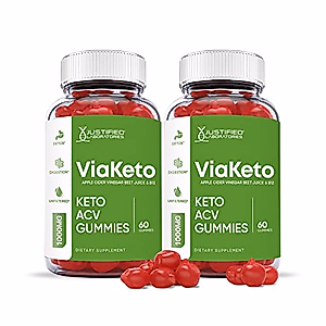 Justified Laboratories (2 Pack) Viaketo Keto Gummies 1000MG Via Keto ACV with Pomegranate Juice Beet Root B12 120 Gummys