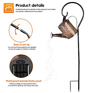 Cullaby Solar Garden Lights Outdoor Solar Powered Waterproof - Lifetime Replacement - Decorative Kettle Art Light Waterproof IP55 with Installed Light String