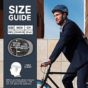 EASTINEAR Bike Helmets for Adults Men Women with LED Rear Light, Bicycle Helmet with Sun Visor, City Cycling Helmets for Urban Commuter, Casual Style, Adjustable Size Large (Navy)