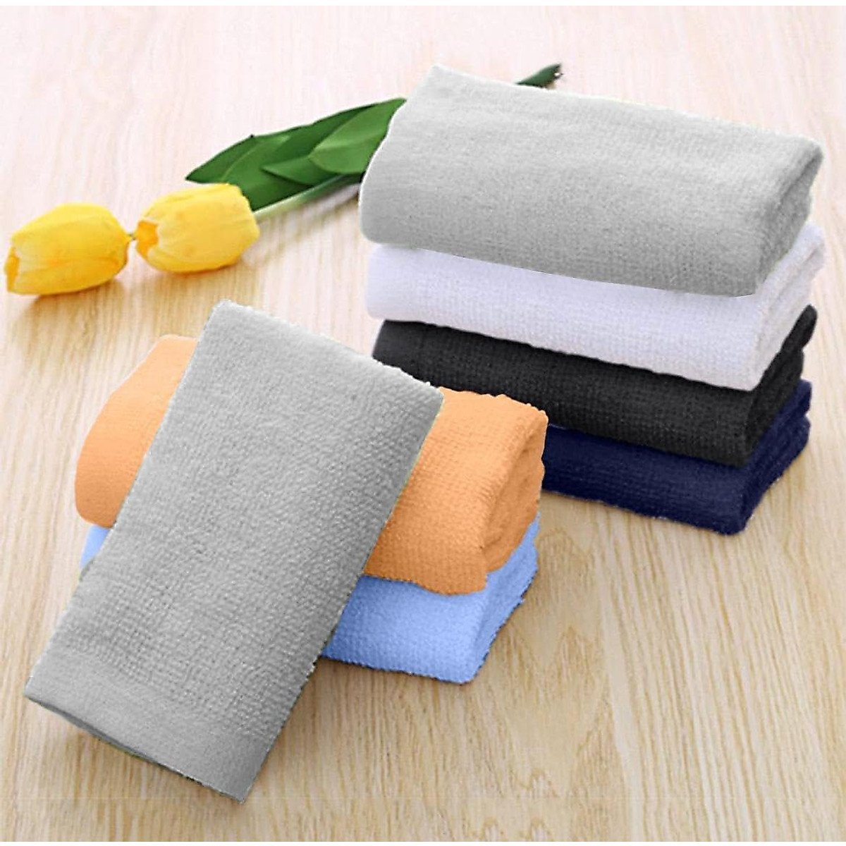 BEST TOWEL 24-Pack Washcloths - Extra-Absorbent - 100% Cotton - 12" x 12" (Multi, 24 Pack Washcloth 12x12)