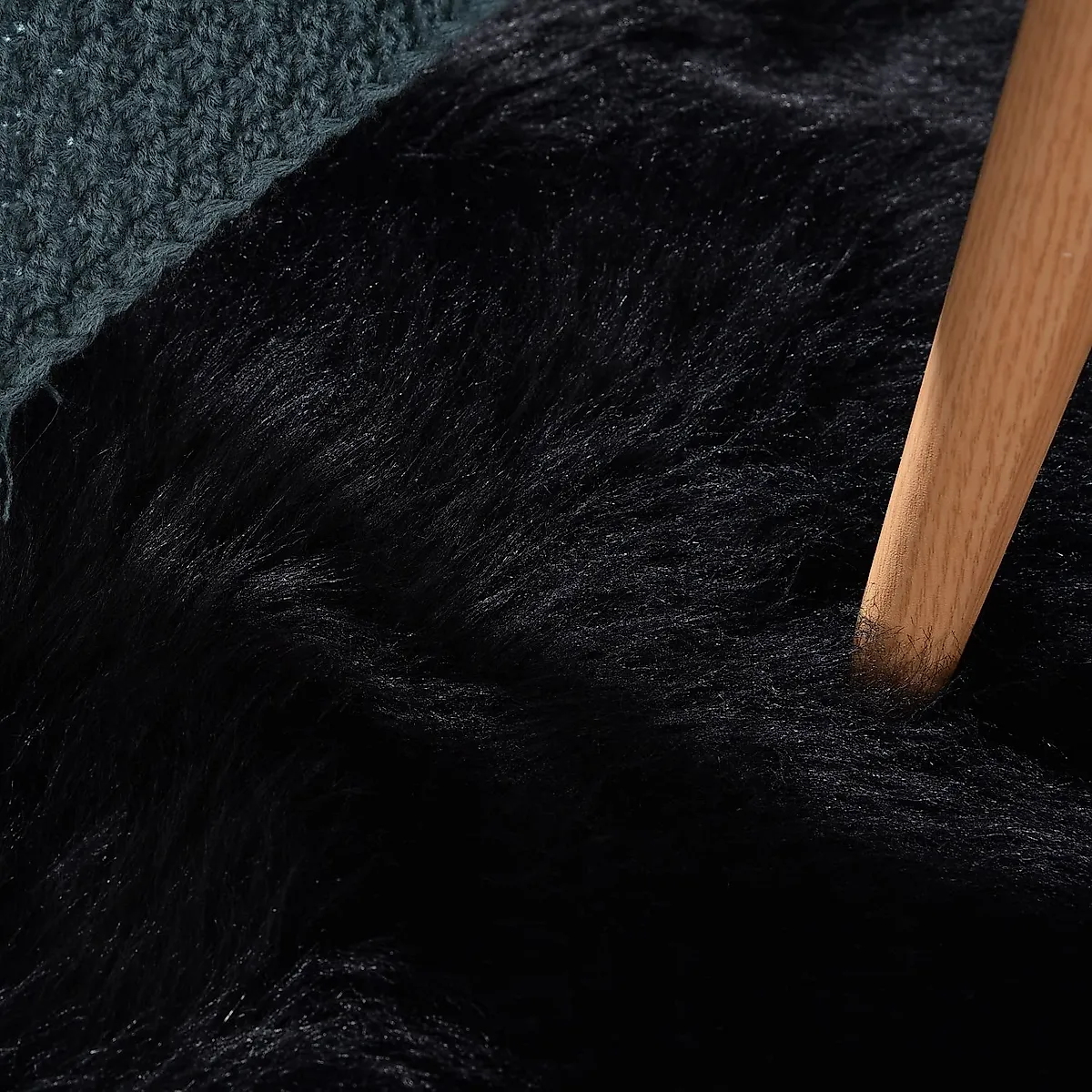ORINOVA Black Faux Sheepskin Washable Fluffy Fur Area Rugs for Bedroom Small Fuzzy Carpet for Living Room 2x3 Boho Nursery Rug