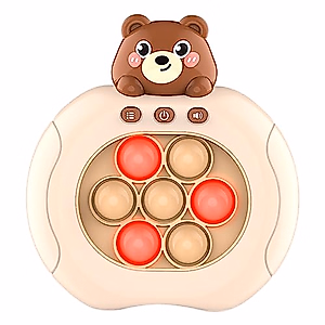 Fast Push Pop Pro Light Up Fidget Bubble Game Controller, Puzzle Pop Pro Game Fidget Toys Adults Handheld Bubble Pop Fidget Game Console Anti-Anxiety Autism Decompression Electronic Travel Game Toy