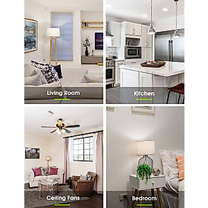 LOHAS GU24 Base LED Light Bulb, 1200Lumen, 12Watt (75W-100W Equivalent) 5000K Daylight White A19 Shape for Ceiling Fan, Twist Lock GU24 LED Light Bulbs for Home Lighting, Non-Dimmable, 4-Pack