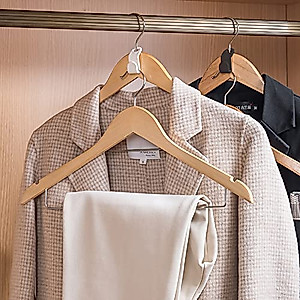 Clothes Hanger Connector Hooks, Hanger Extender Clips, 68 Pcs Cascading Clothes Hangers Space Saving, Black White Plastic Hanger Organizer