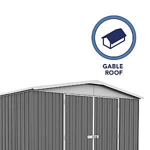Absco Regent 10 Ft. x 12 Ft. Metal Storage Shed DIY Galvanized Steel Sheds for Tools, Bikes, Lawn & Garden Equipment, Outdoor Patio Furniture, Perfect in Backyard, Garden (Woodland Gray)