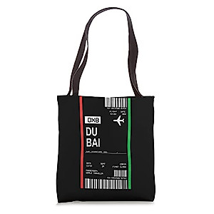 Board Ticket Boarding Pass Dubai Airport Flight Passenger Tote Bag