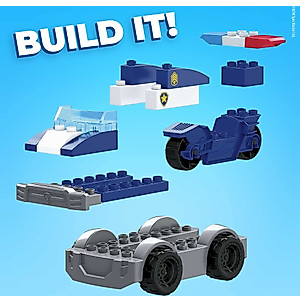 Mega BLOKS PAW Patrol Toddler Building Blocks Toy Car, Chase's City Police Cruiser with 31 Pieces, 1 Figure, Gift Ideas for Kids Age 3+ Years