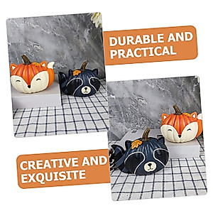 CAXUSD Pumpkin Raccoon Ornament Dinning Table Decor Home Decoration Home Decorations Pumpkin Statue Animal Statue Fake Halloween Pumpkins Pumpkin Raccoon Figurine Pumpkin Raccoon Statue
