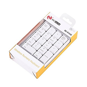 M MC Saite Wireless Numeric Keypad - with Nano Receiver,2.4G 18 Keys Numpad for Laptop Desktop PC Windows (White)