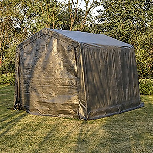 Wonline Carport Auto Shelter 10x10x8ft Portable Outdoor Car Garage Storage Shed Canopy for Cars Gray