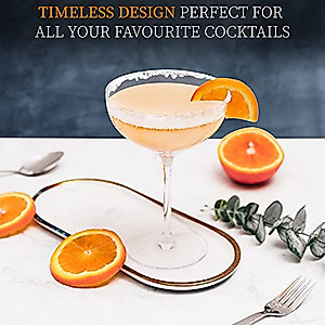 Champagne Coupe Glasses Set of 4 - Elegant Cocktail Coupe, Ideal for serving Martini, Gimlet and Manhattan - High Clarity Crystal Glassware - Excellent Addition to Your Home Bar - 10 oz