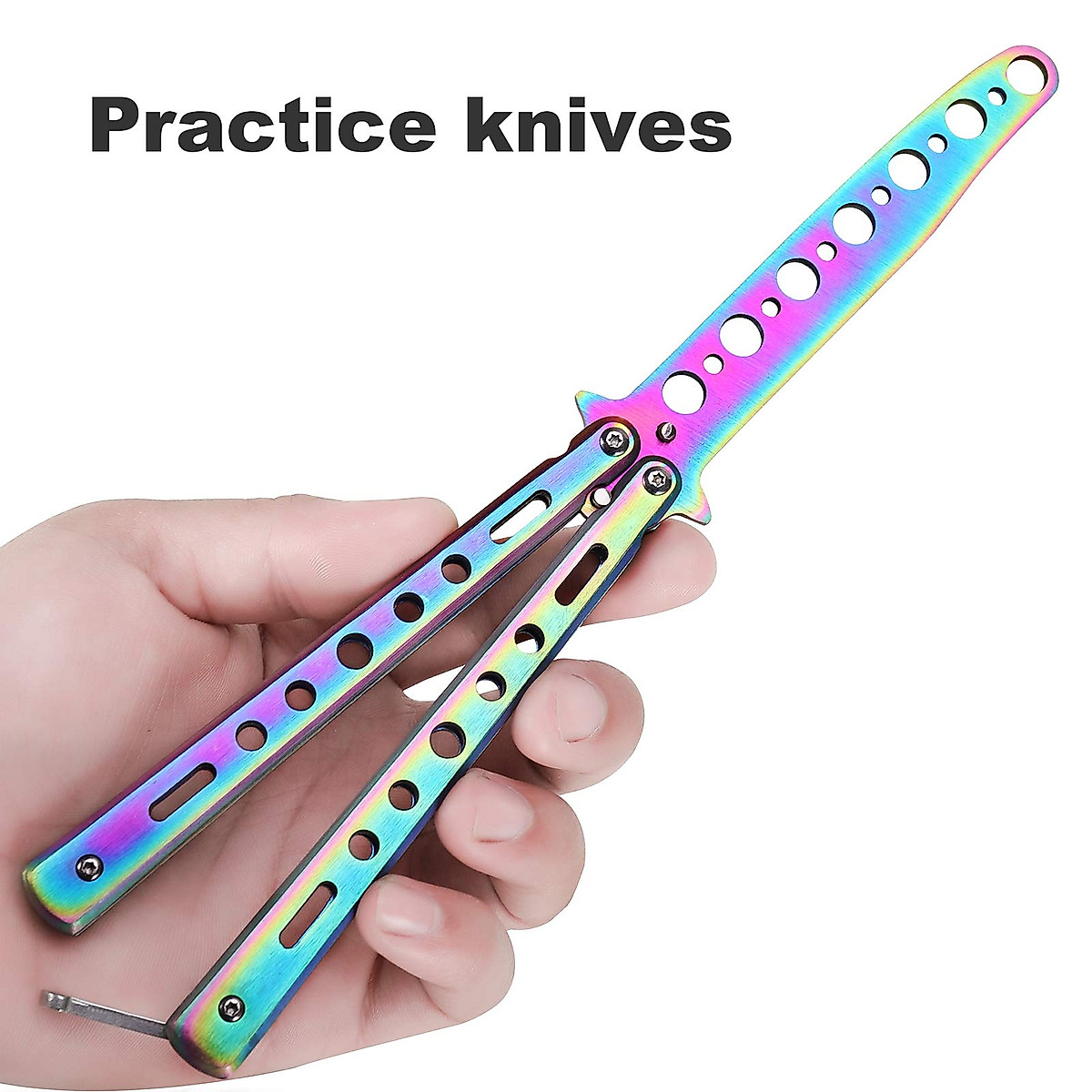 LEYAOAndizhich Folding Colorful Tool, Tactical Stainless Steel Folding Butterfly-Open Style, Best Balance and Inertia, Great for Beginners