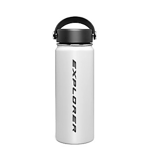 iPick Image for Ford Explorer LED Printed 18 oz Dual-Wall Insulated White Stainless Steel Water Bottle Travel Tumbler Mug