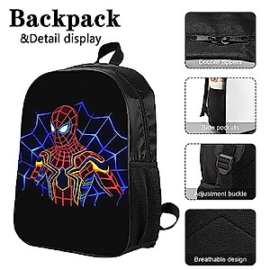 VROOS Cartoon 3Pcs Backpack Set Lightweight Laptop Backpack with Lunch Bag Pencil Case 17in Casual Daypack Travel Bag