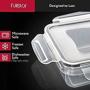 Fullstar 50-piece Food storage Containers Set with Lids, Plastic Leak-Proof BPA-Free Containers for Kitchen Organization, Meal Prep, Lunch Containers (Includes Labels & Pen)