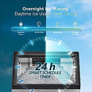 EUHOMY Commercial Ice Maker Machine - 99lbs Daily Production, 33lbs Ice Storage, Stainless Steel Freestanding & Under Counter Ice Maker, Ideal Ice Maker for Home/Bar/Restaurant/Outdoor Activities