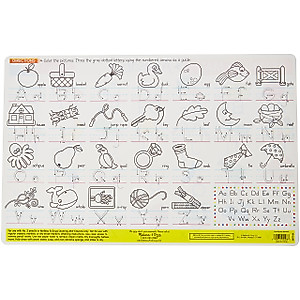 Melissa & Doug Letters & Words Write-a-Mat w/ Crayon Bundle for Ages 4 to 5+: Alphabets, Phonics & Handwriting - The Straight Edge Series