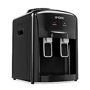 UMOMO Top Loading Water Cooler Dispenser, Countertop, Holds 3 or 5 Gallon, Hot & Cold, for Home and Office Use, Black(Water Bottle NOT Included)
