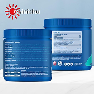 Chinichu Multivitamin Treats for Dogs - Glucosamine Chondroitin for Joint Support + Digestive Enzymes & Probiotics - Grain Free Dog Vitamin for Skin & Coat + Immune Health - Salmon Flavor - 120 Count