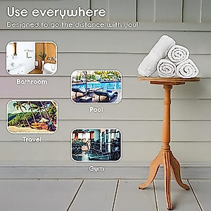 Ariv Towels 4-Piece Large Premium Bamboo Cotton Bath Towels Set- Suitable for Sensitive Skin & Daily Use- Soft, Quick Drying & Highly Absorbent Towels for Bathroom, Gym, Hotel & Spa - 30" X 52"- White