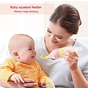Termichy Baby Food Dispensing Spoon: Squeeze Feeder Dispenser for Baby - Self Feeding Bottle Spoon