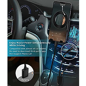 USB C to 3.5mm Aux Cable, 2 in 1 USB C to 3.5mm Car Stereo Aux Headphone Jack Cable with USB C Charging Compatible with Samsung Galaxy S23/S22 Ultra/S21/S21FE/S20/Note 20, Pixel 7/7Pro/6/6Pro/5/4/3XL