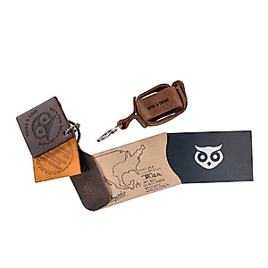 Hide & Drink, Leather Measuring Tape Holder Keychain, Key Ring Organizer, Tailor Accessories, Handmade Includes 101 Year Warranty :: Bourbon Brown