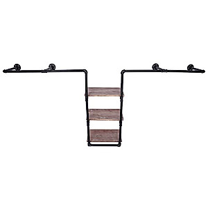 NeNchengLi Industrial Pipe Clothing Rack Wall Mount Clothing Rack With Three Storage Shelves Clothing Display Rack Retail Display Clothes Rod Iron Garment Rack Multi-occasion Clothes Display Shelf