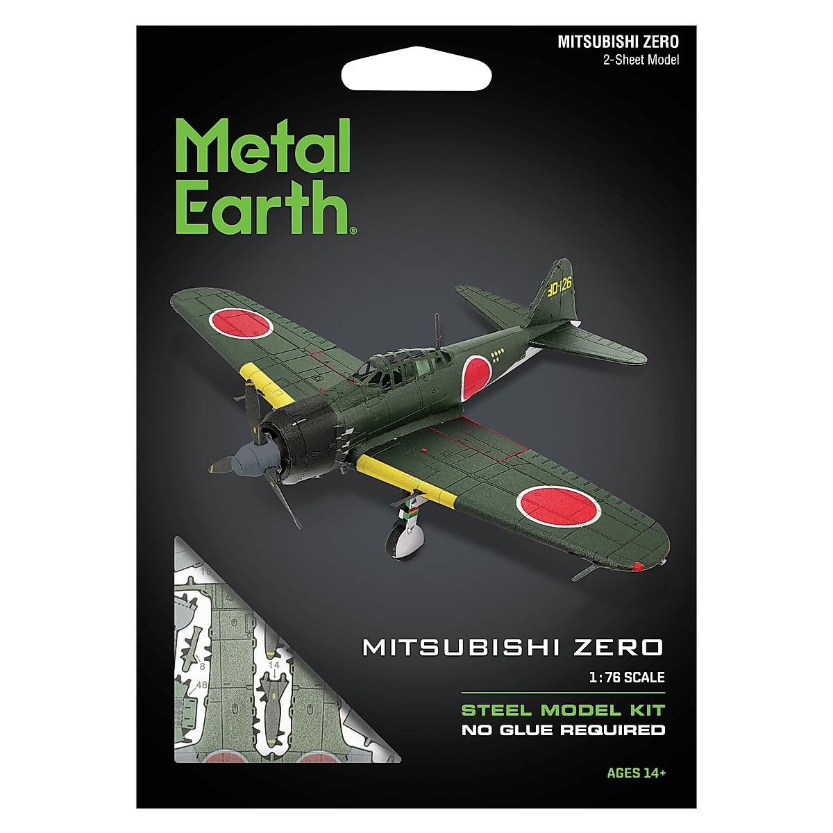 Metal Earth Zero Fighter Color 3D Metal Model Kit Fascinations