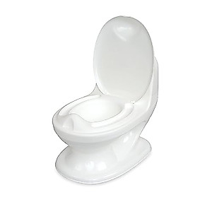 Nuby My Real Potty Training Toilet with Life-Like Flush Button & Sound for Toddlers & Kids, White