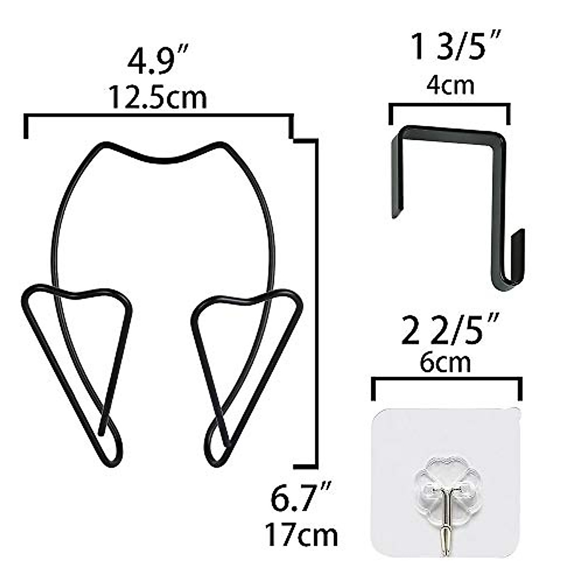 Artliving 5 Pack Door & Wall Mounted Hat Rack Cap Rack Baseball Cap Towel Rack Holder Organizer for Baseball, Caps,Scarfs,Handbag,Towels Closet (Door Hooks and Sticky Hooks Includes)