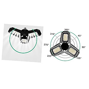 QUMIIRITY Warehouse Light LED Garage Ceiling Lights Motion Folding Light Garage Light Security Lamps Outdoor Flood Lights Deformation Lamp Outdoor Security Lights Black